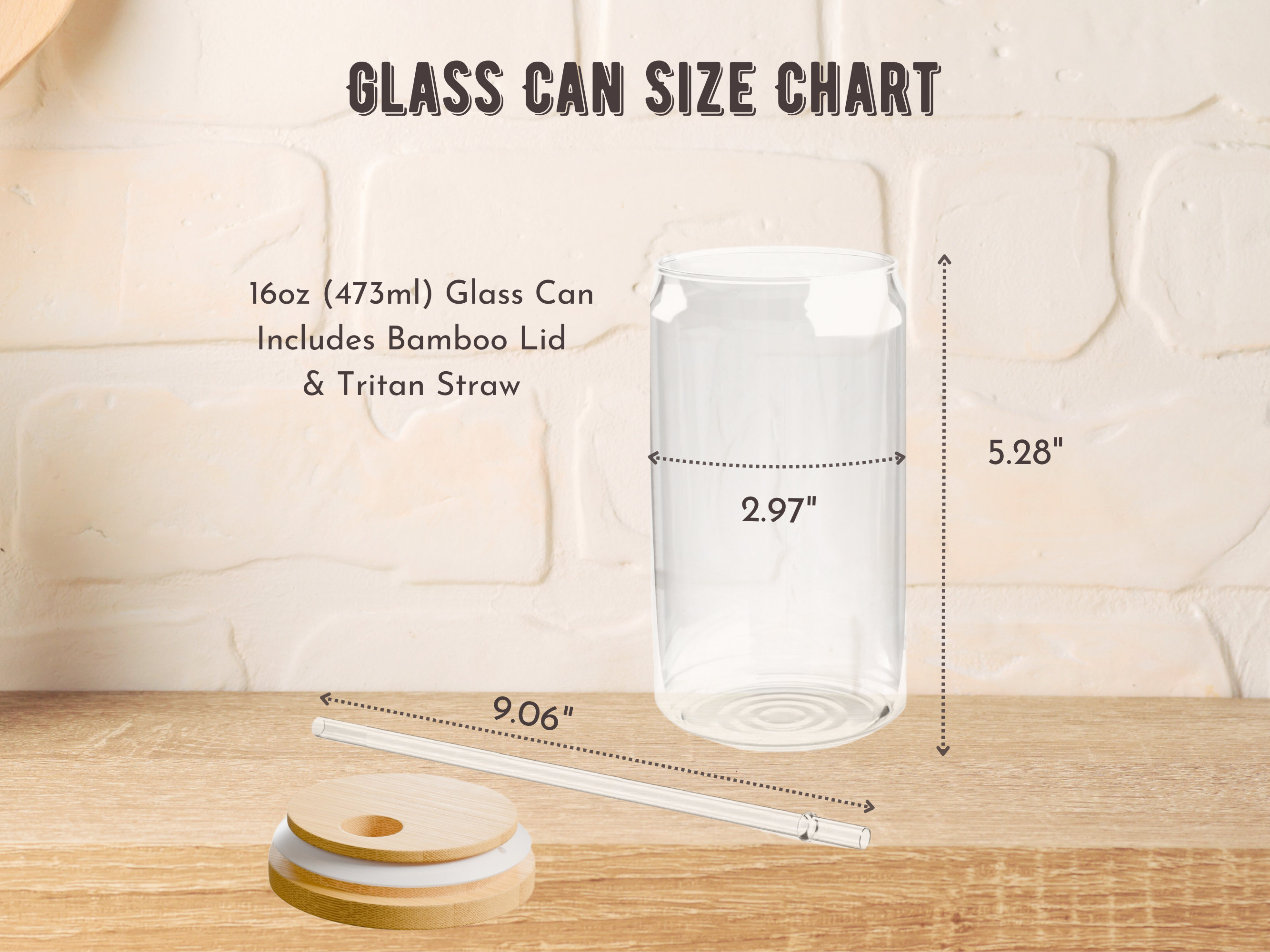 Glass Can Mockup Size Chart, 16 Oz Sipper Cup Libbey Glass Mockup ...
