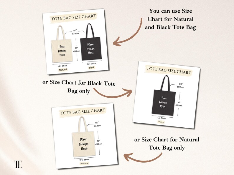 Tote Bag Size Chart Mockups, Shopping Bag Cotton Canvas Tote Bag Size ...