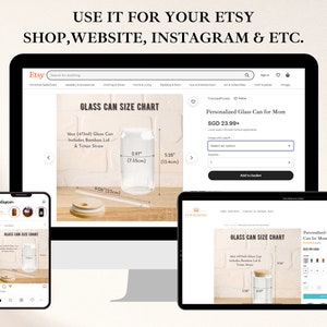 Glass Can Mockup Size Chart, 16 Oz Sipper Cup Libbey Glass Mockup ...
