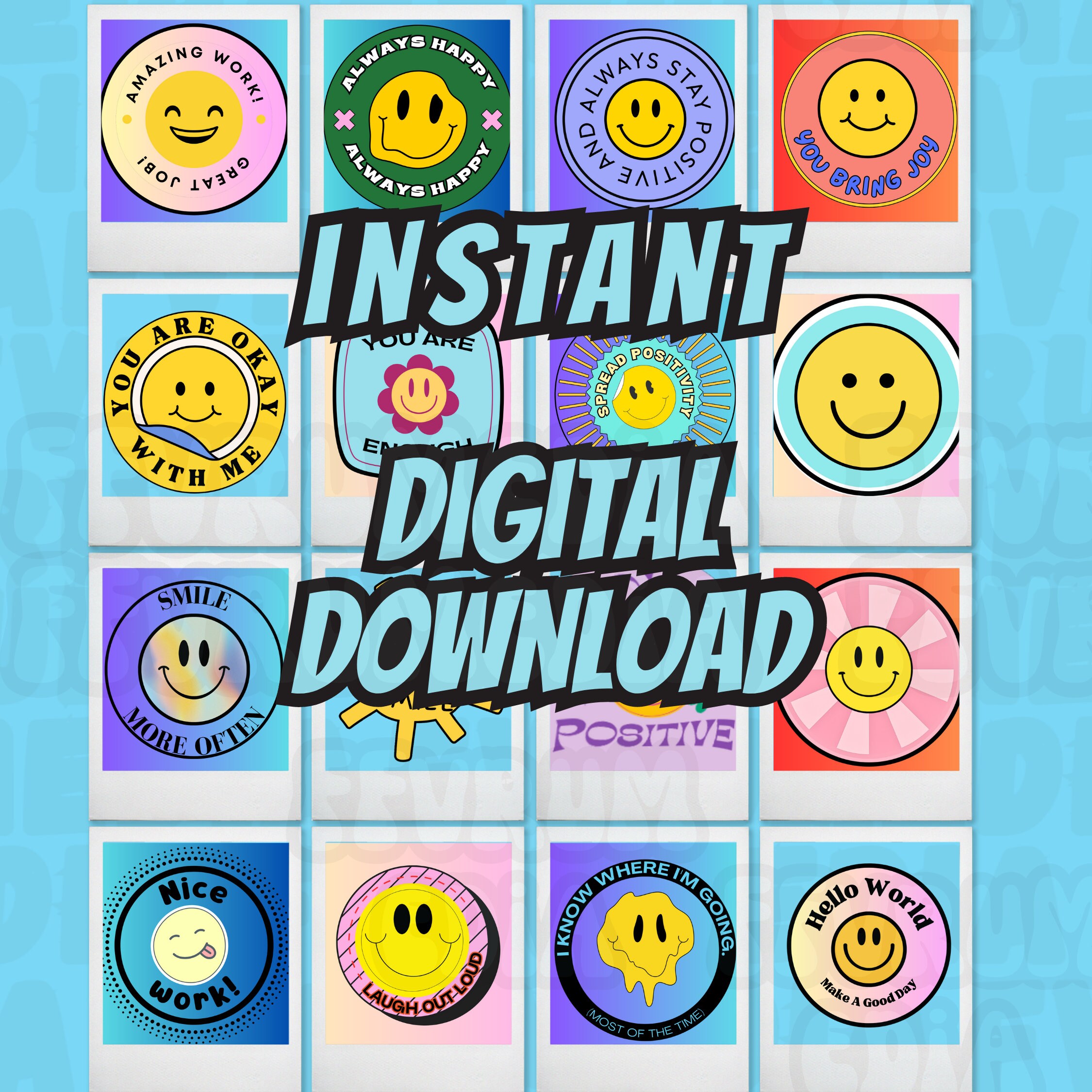 Smiley Face Emoji SVG Melted Smiley Face PNG Commercial Smiley Sticker ...