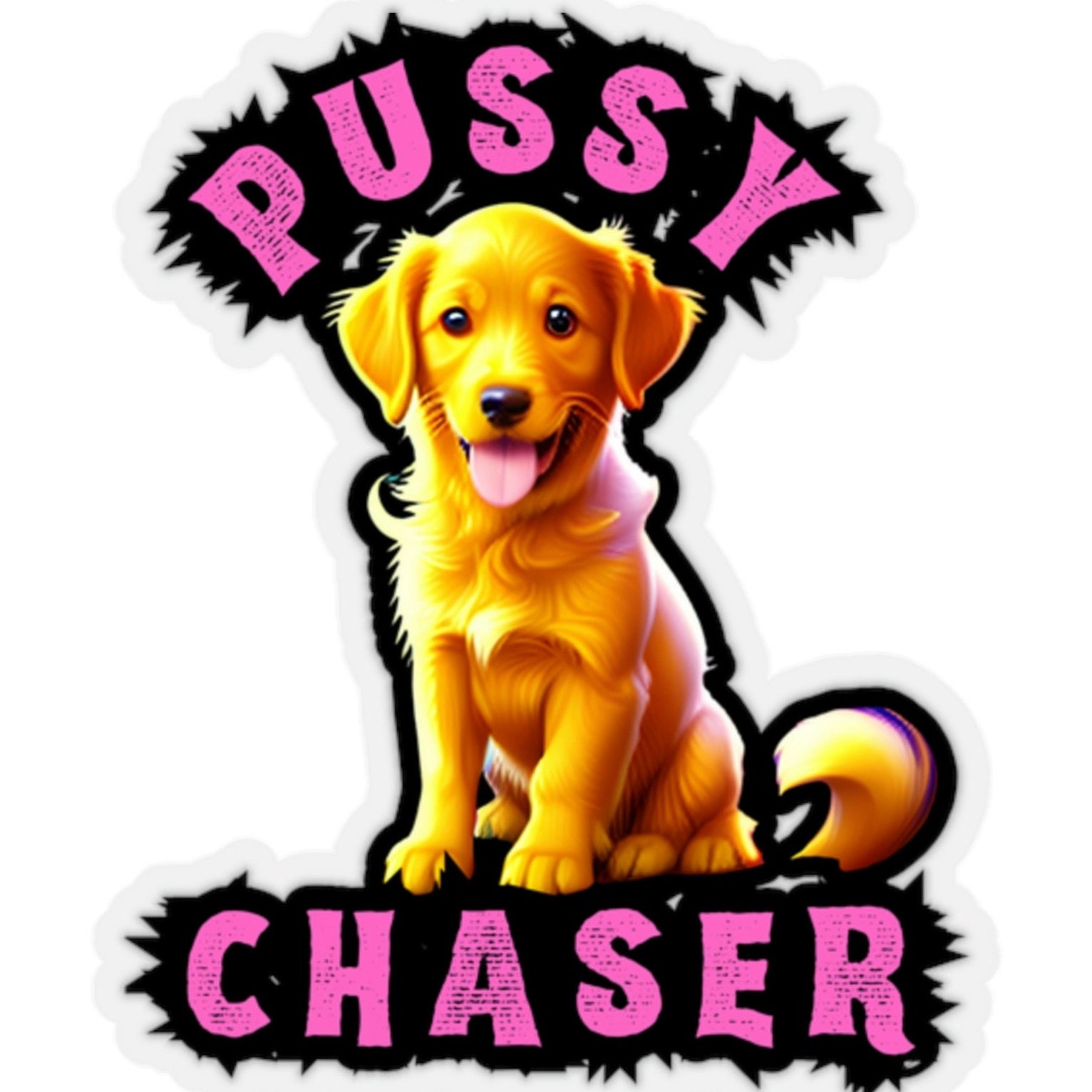 Sticker Edgy Golden Retriever Puppy Decal Sassy Adult Gift Dog - Etsy