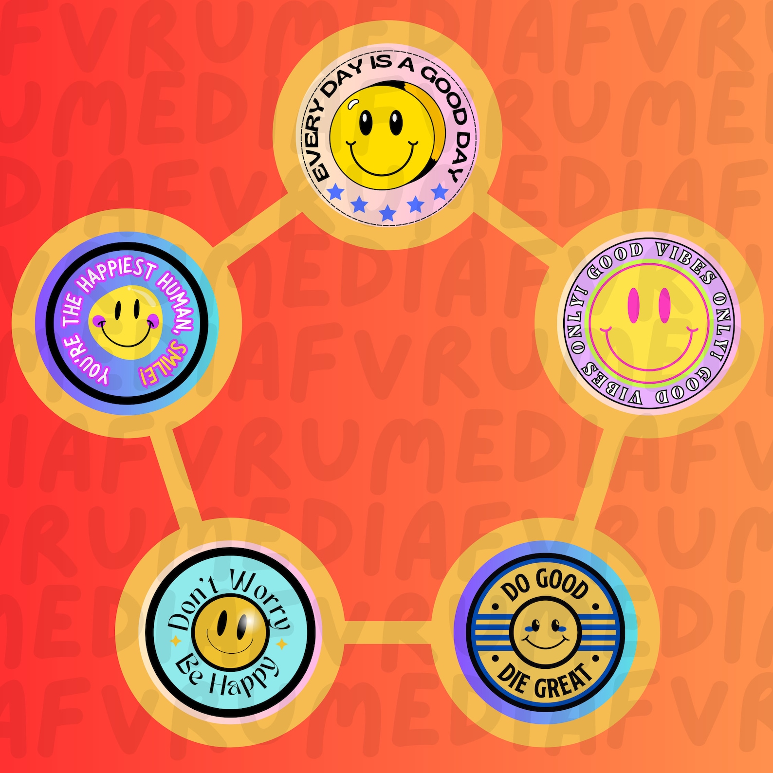 Smiley Face Emoji SVG Melted Smiley Face PNG Commercial Smiley Sticker ...