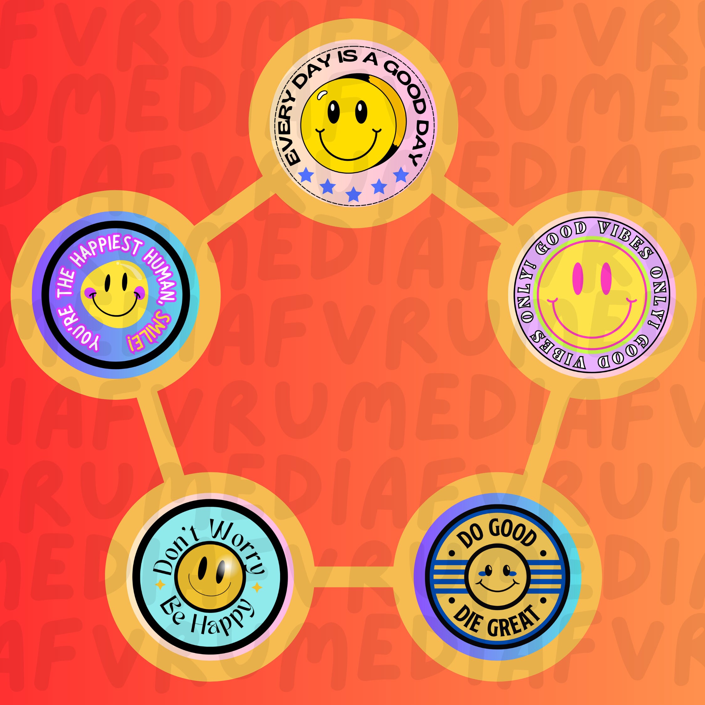 Smiley Face Emoji SVG Melted Smiley Face PNG Commercial Smiley Sticker ...
