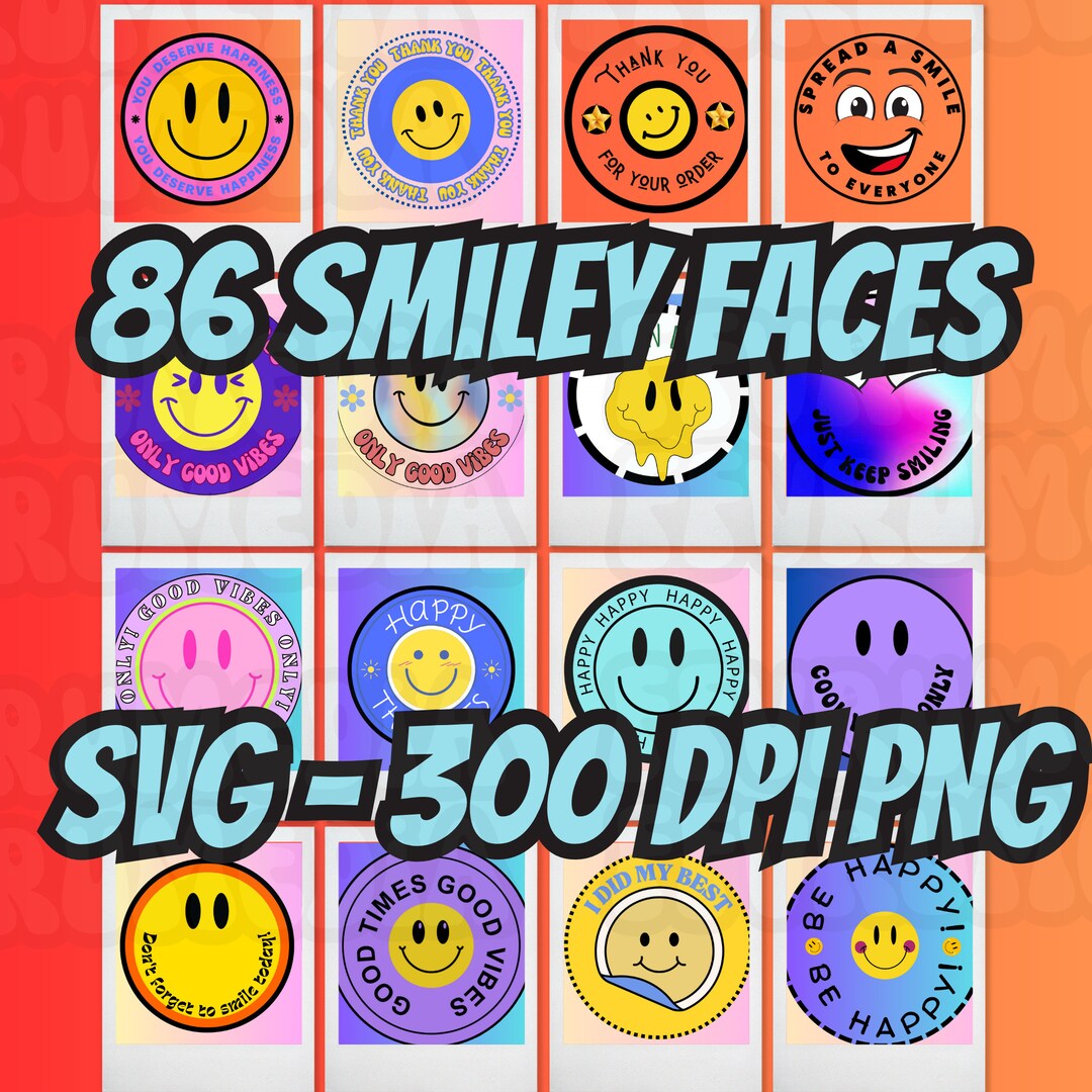 Smiley Face Emoji SVG Fondu Smiley Face PNG Commercial Smiley Sticker ...