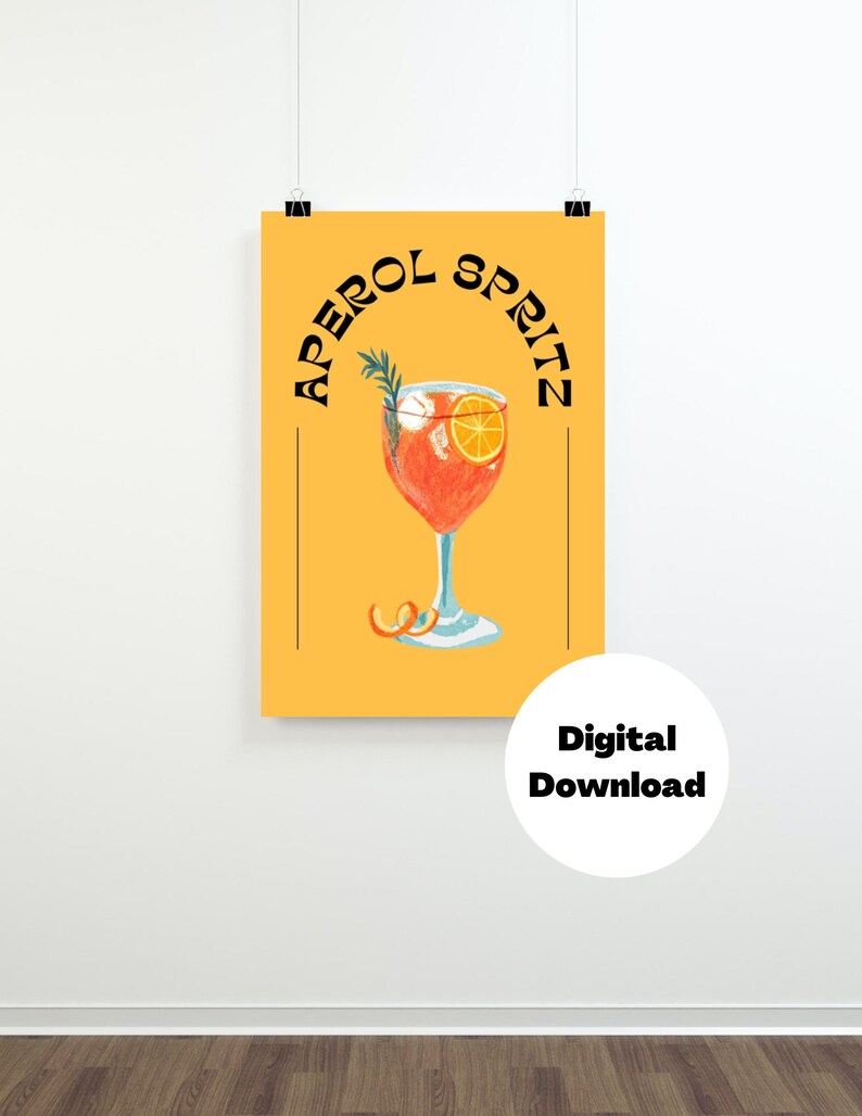 Aperol Spritz Bar Cart Printable - Etsy