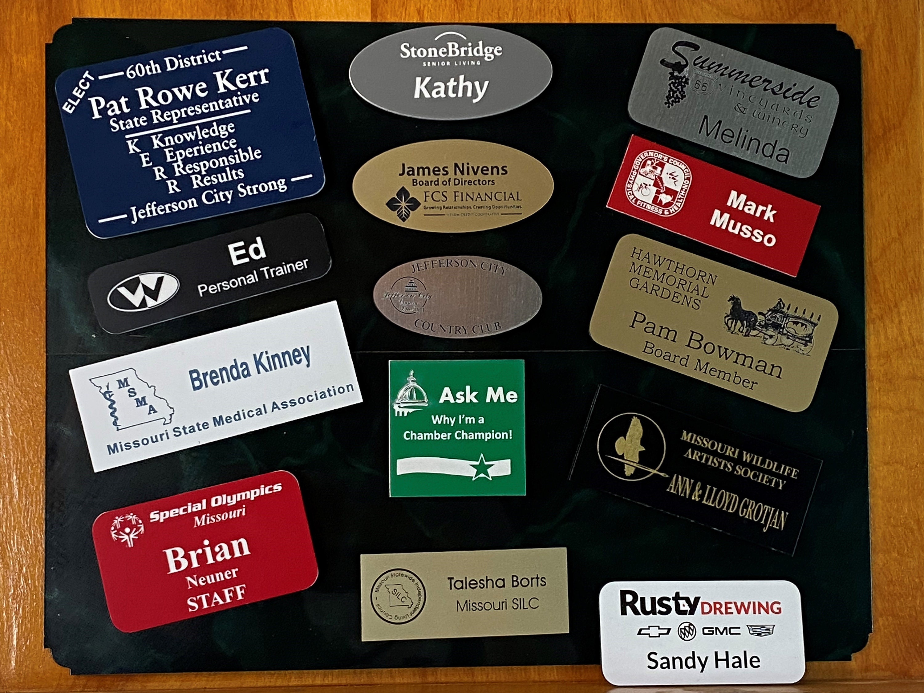 Name Badges Custom Engraved Full Color UV Print Magnet or Pin Work ...
