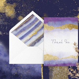 Purple Gold Watercolor Backgrounds – Elegant Digital Papers, Abstract ...