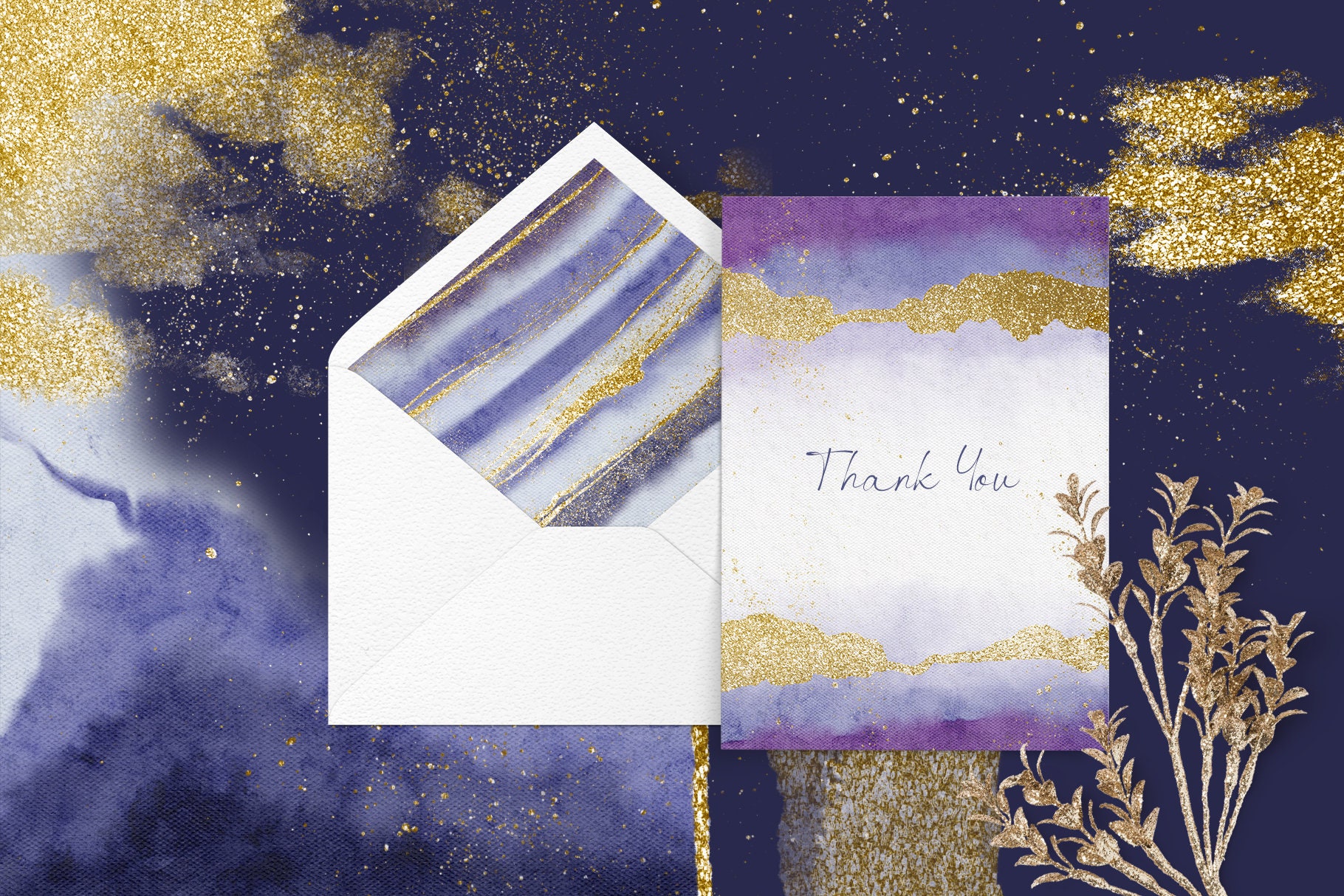 Purple Gold Watercolor Backgrounds – Elegant Digital Papers, Abstract ...