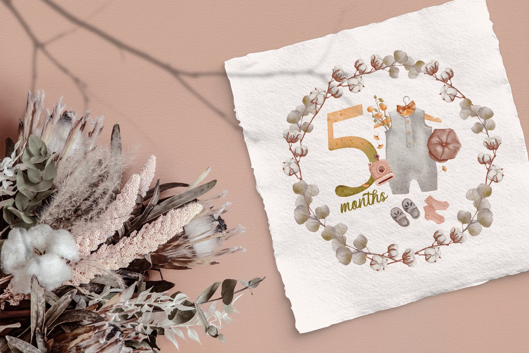 5 Five Months Baby Anniversary Clipart Metrics, Baby Shower Clip Art ...