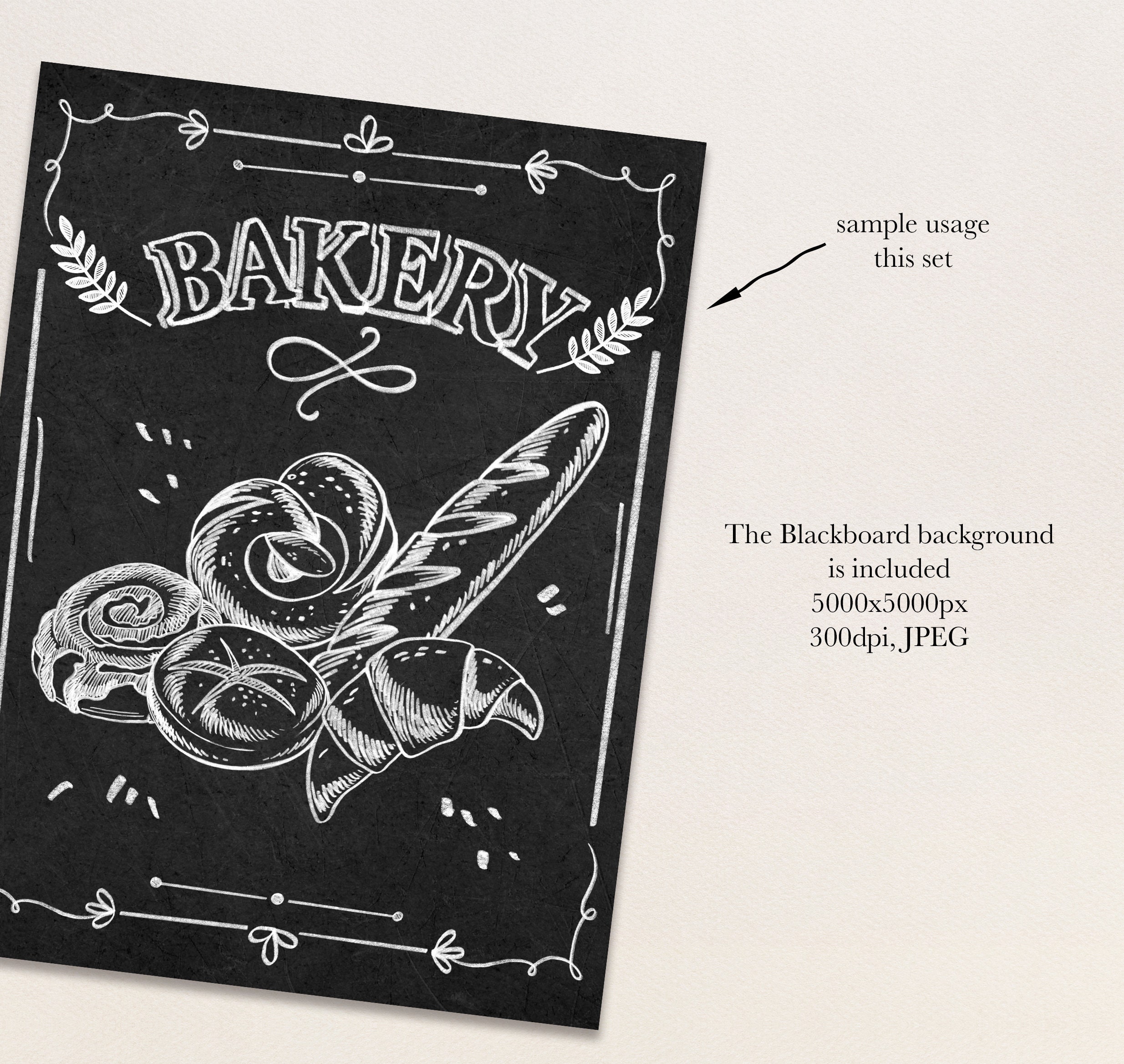 Coffee Shop Charm Chalkboard Clipart Bundle for Bakery & Sweets Chalk ...