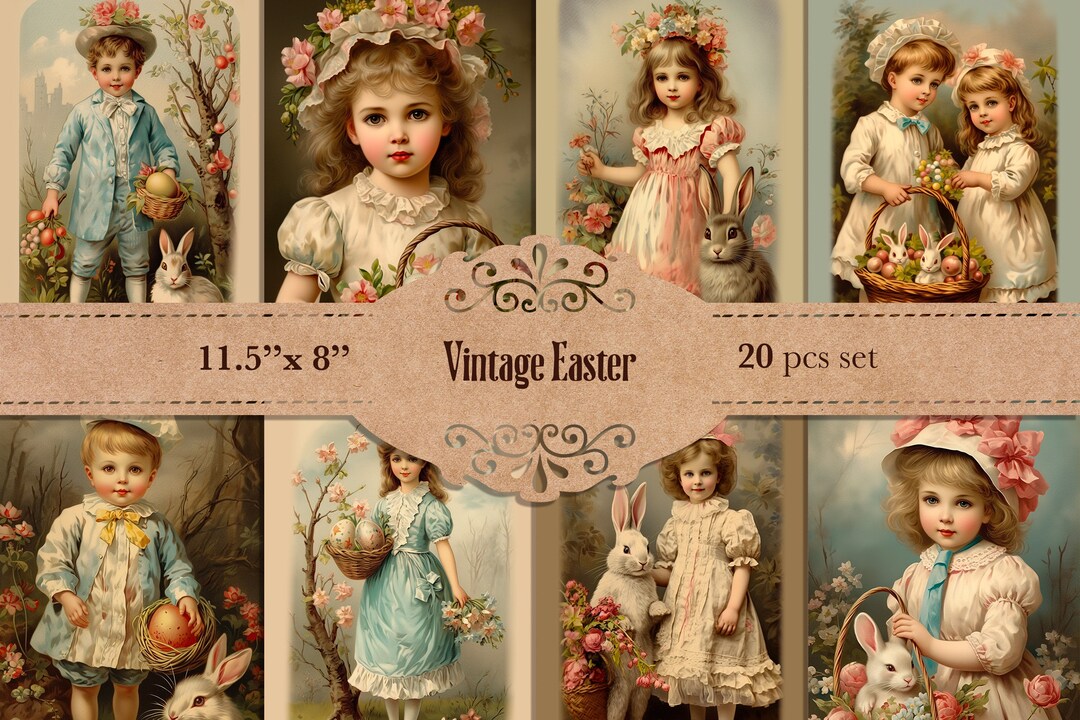 Vintage Victorian Easter Cards, Ephemera, Victorian Happy Easter, Junk ...