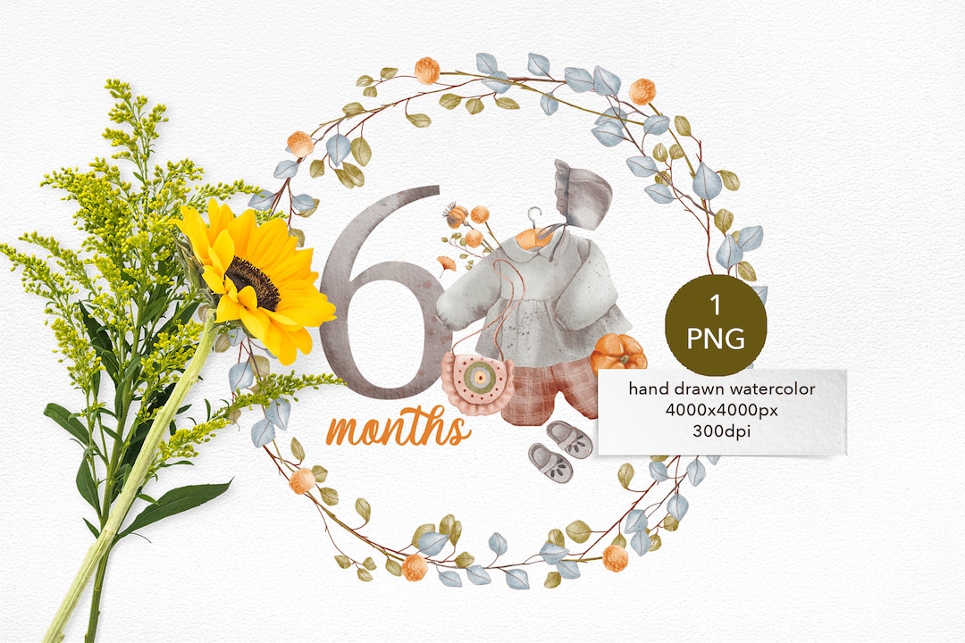 6 Six Months Baby Anniversary Clipart Metrics, Baby Shower Clip Art ...