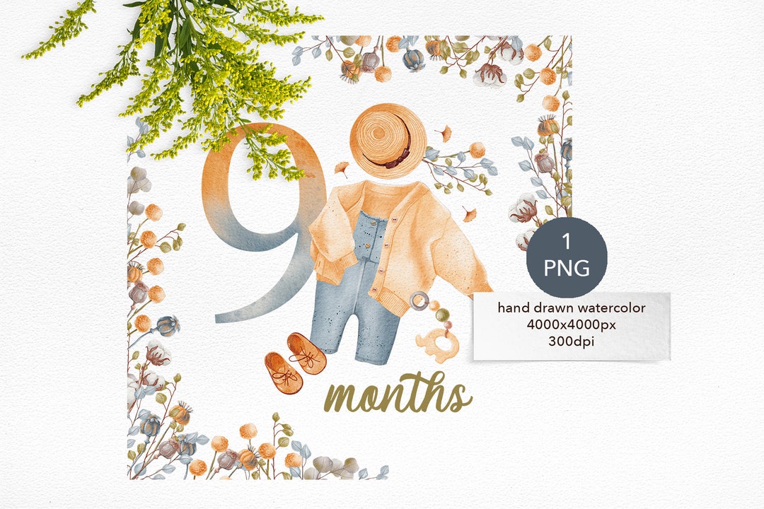 9 Nine Months Baby Anniversary Clipart Metrics, Baby Shower Clip Art ...