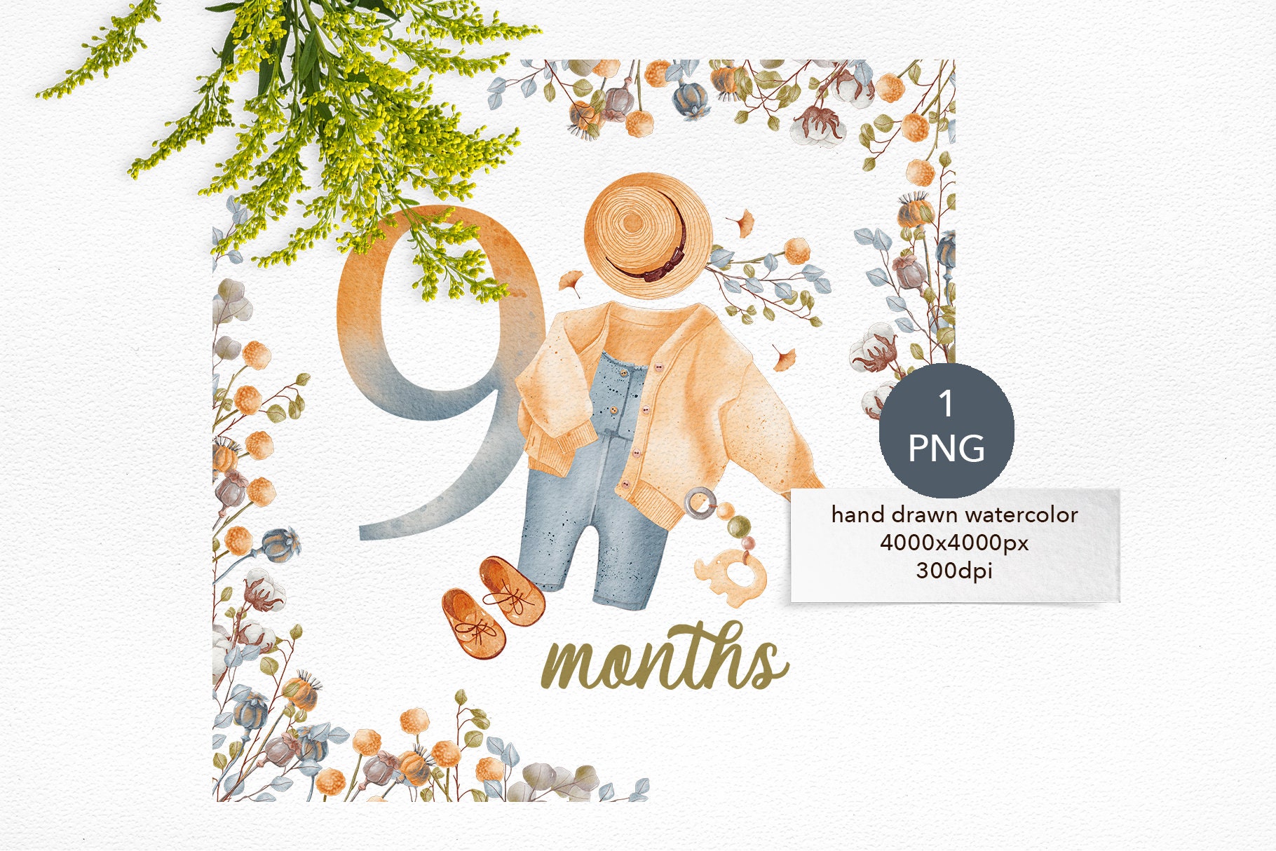 9 Nine Months Baby Anniversary Clipart Metrics, Baby Shower Clip Art ...