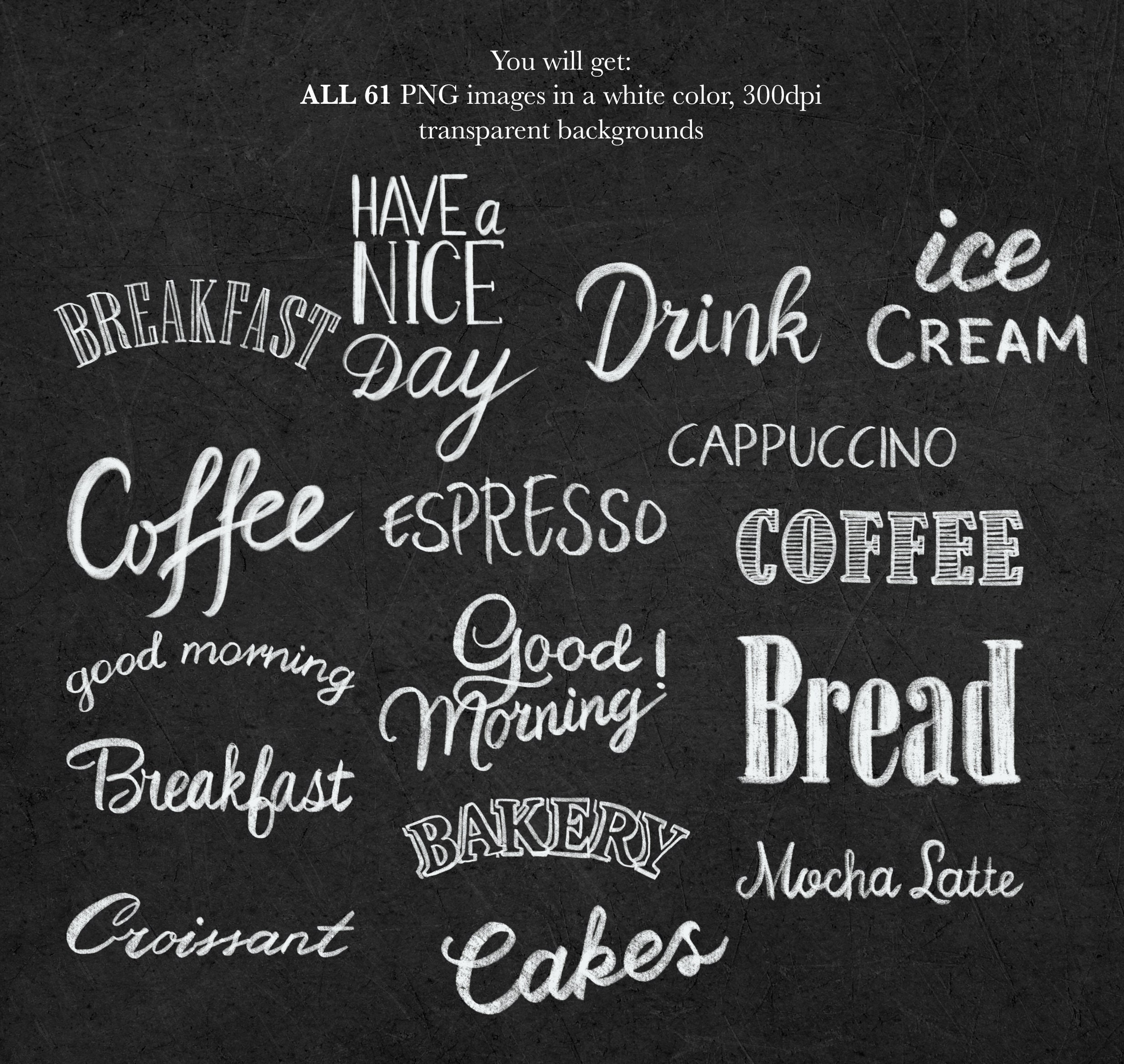 Coffee Shop Charm Chalkboard Clipart Bundle for Bakery & Sweets Chalk ...