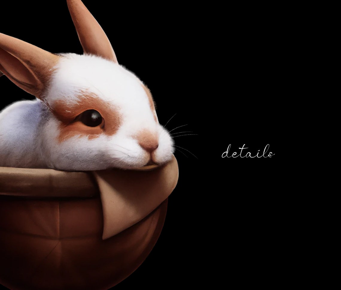 Cute Realistic Bunny Clipart Bunnies With Flowers Spring - Etsy