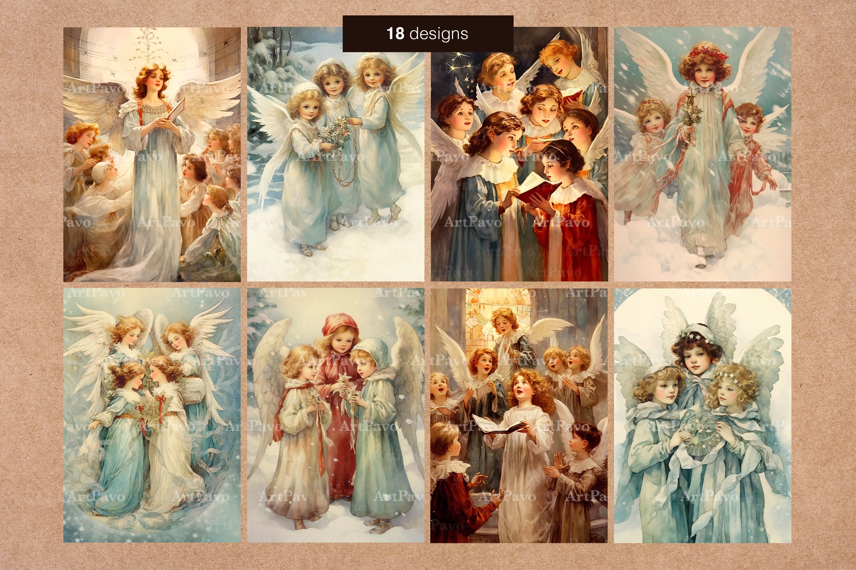 Vintage Christmas Angels, Ephemera, Victorian Christmas Angels, Junk ...