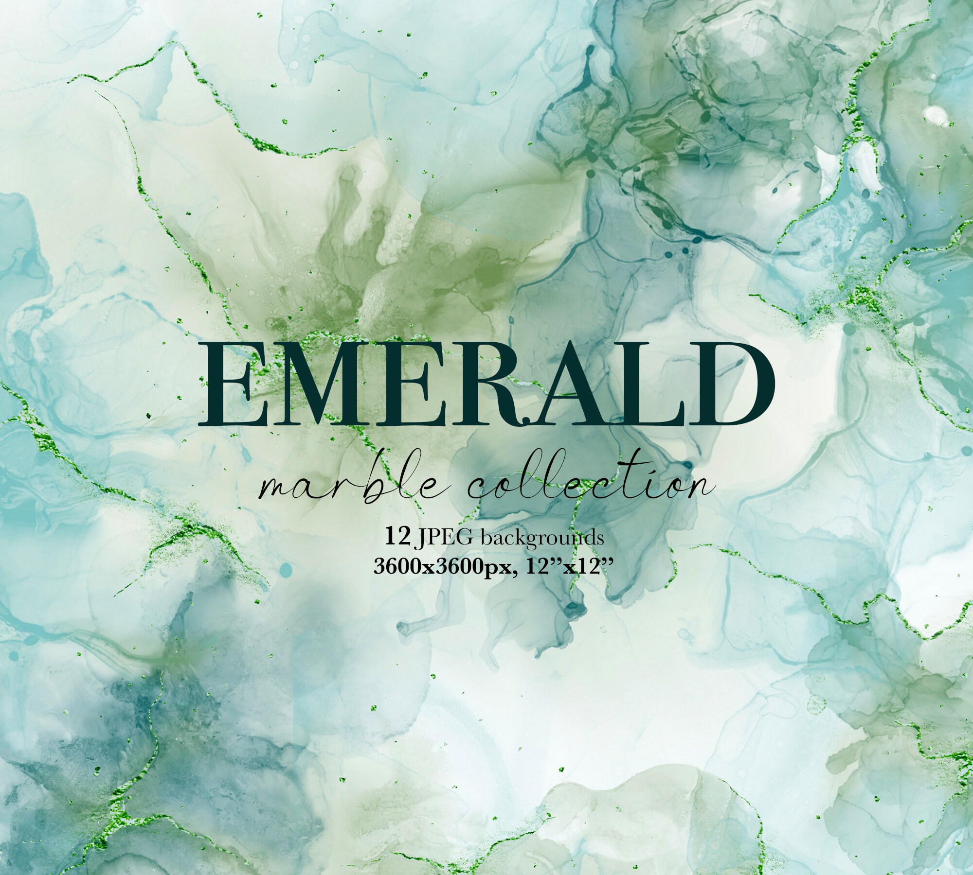 Emerald Marble Stone Backgrounds, Green Marble Paper Pack, Emerald ...