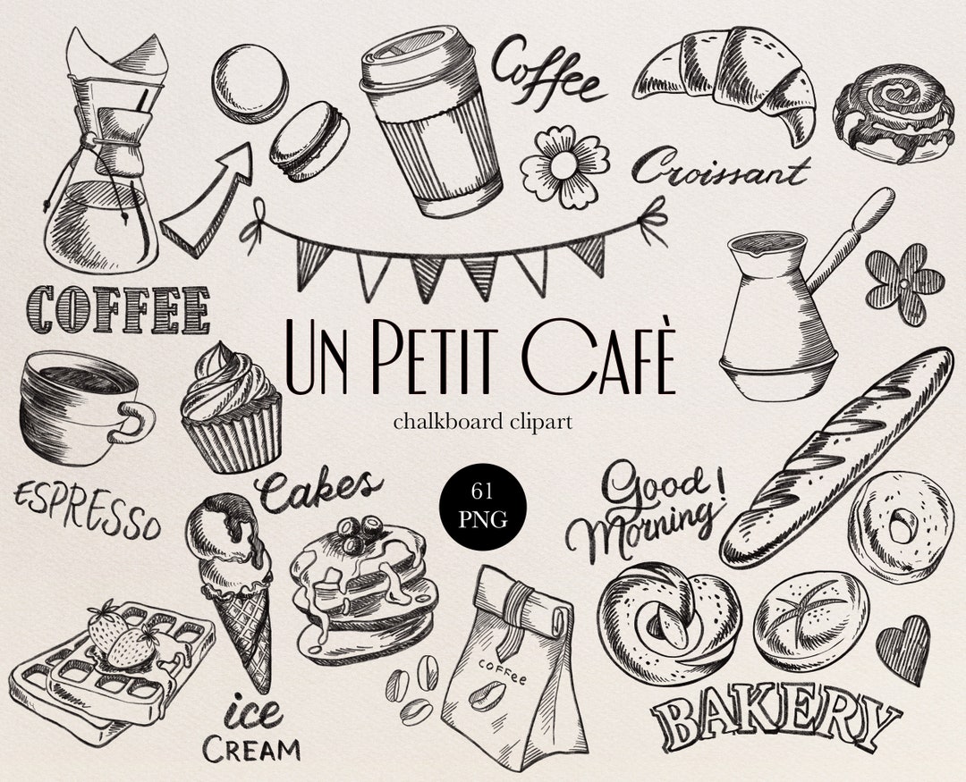 Coffee Shop Charm - Chalkboard Clipart Bundle for Bakery & Sweets ...