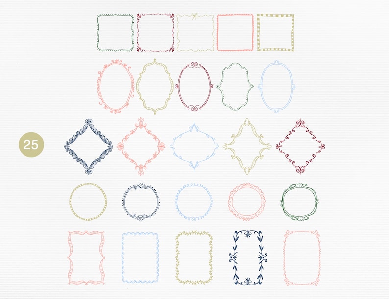 Hand-drawn Vintage Frames Clipart | Ornate Borders (PNG SVG EPS) - Etsy