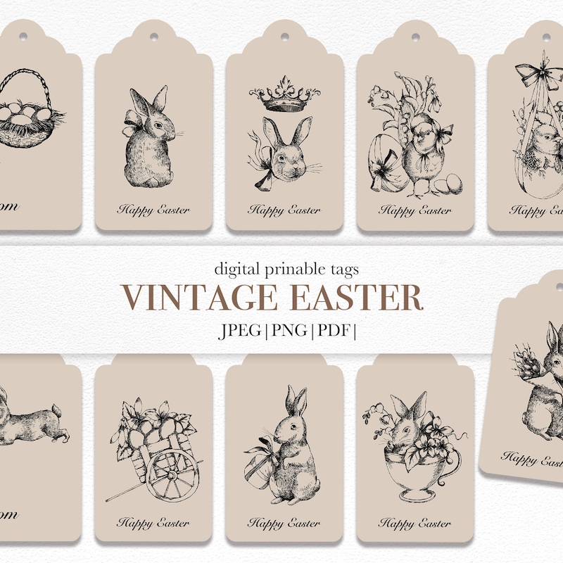 Vintage Easter Tags - Etsy