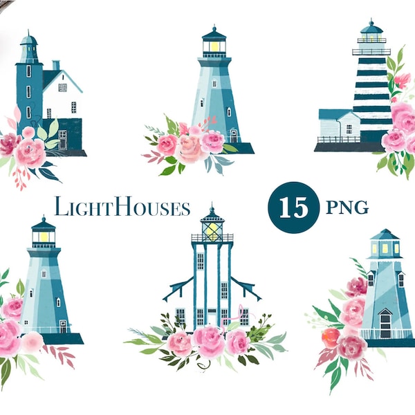 Lighthouse Clip Art - Etsy