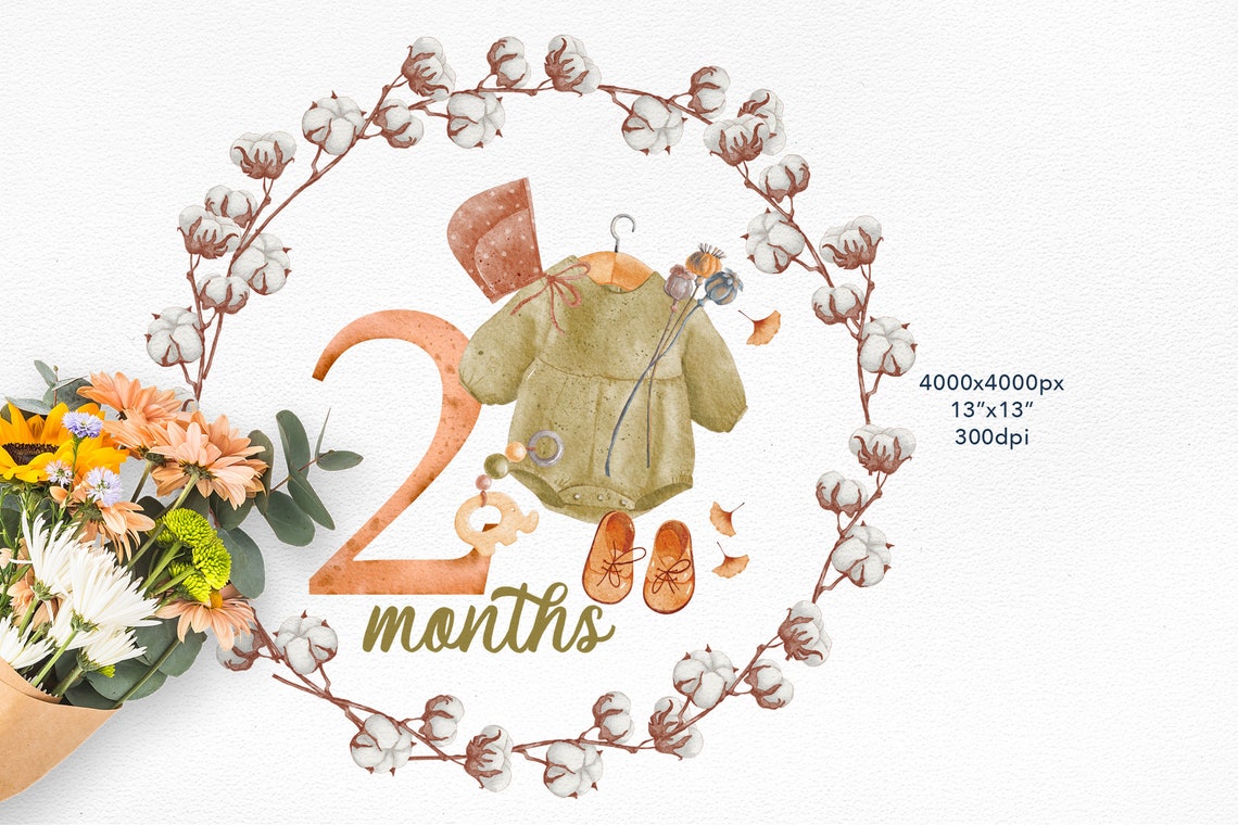 2 Two Months Baby Anniversary Clipart Metrics, Baby Shower PNG Clip Art ...