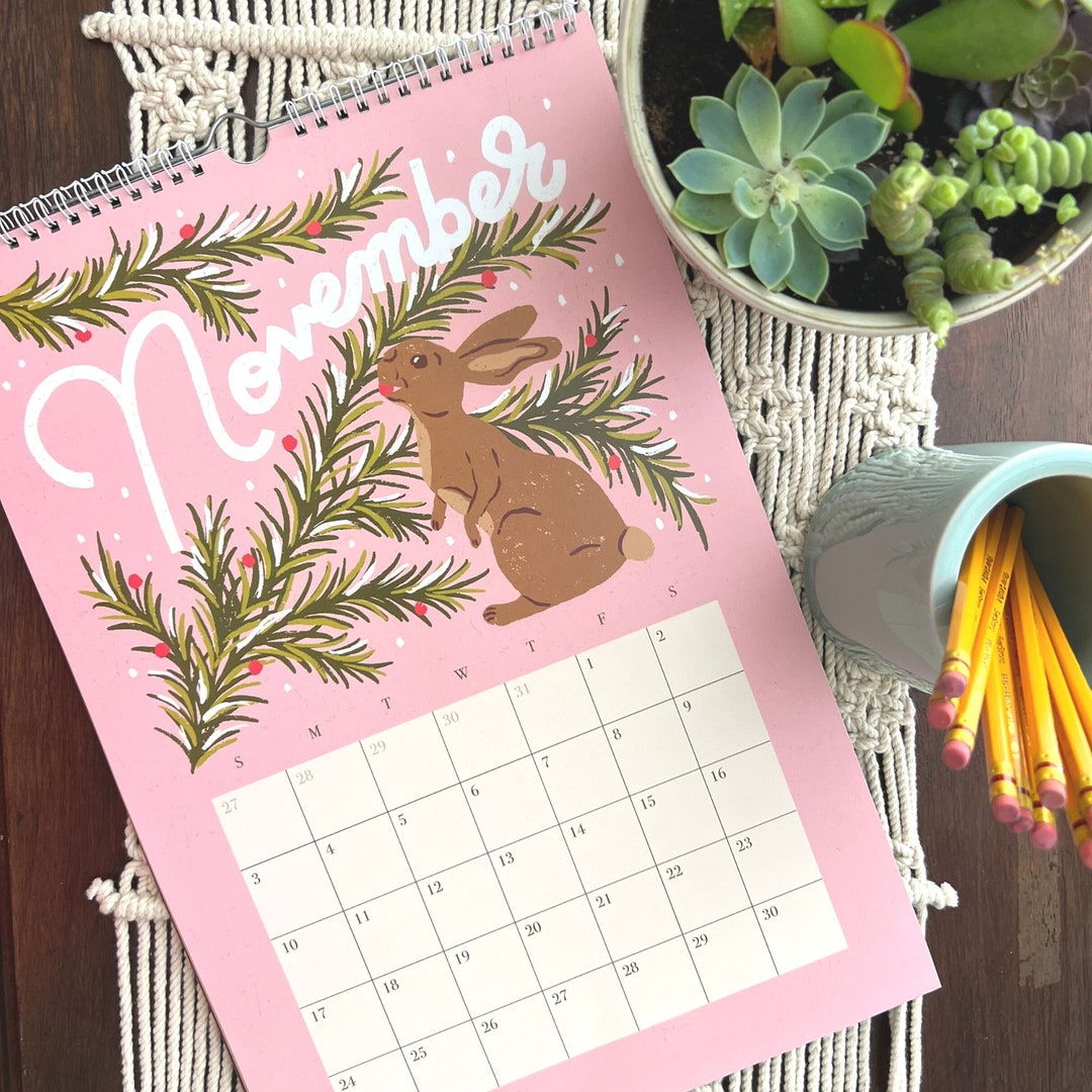 2024 Flora and Fauna Illustrated Calendar Vintage Botanical ...
