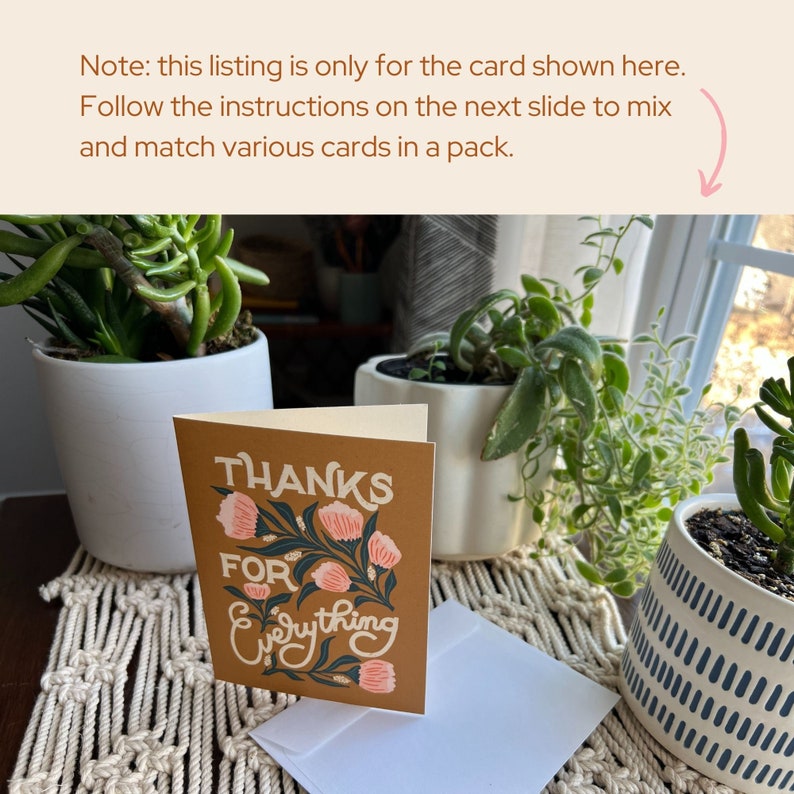 Thank You Card Set Hand Lettered Thank You Card Set Vintage - Etsy