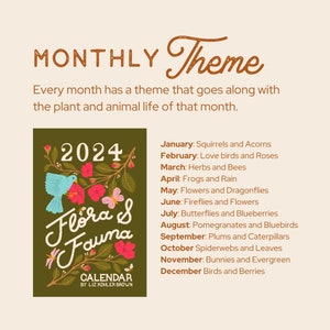 2024 Flora and Fauna Illustrated Calendar Vintage Botanical ...