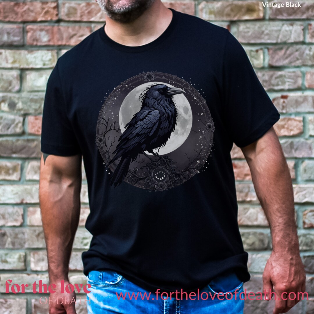 Raven Tshirt, Goth Goblincore Clothing Withy Gothic Raven Whimsigoth ...