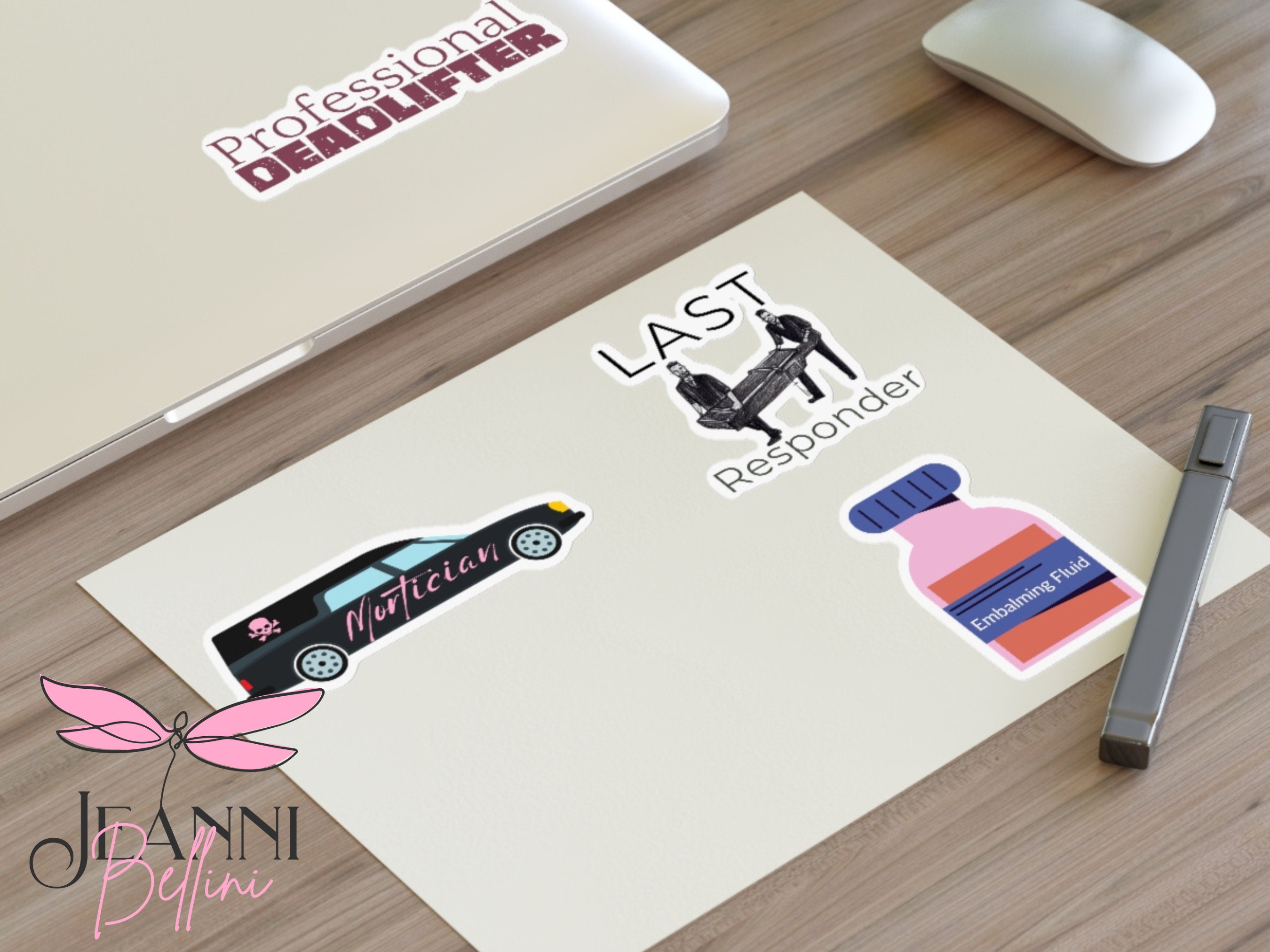 Funeral Sticker Sheet, Hearse Sticker Set, Embalming Fluid Stickers ...