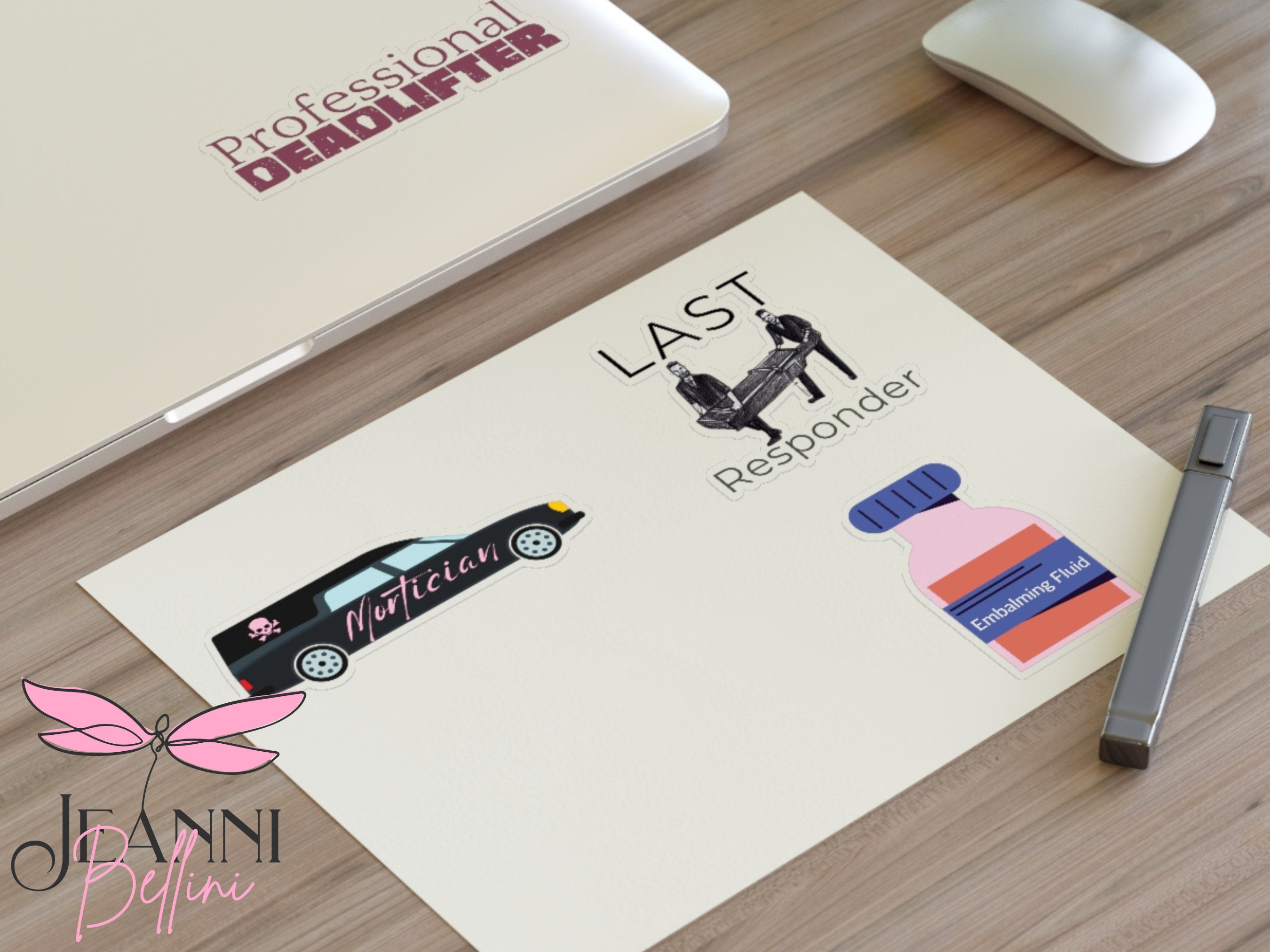 Funeral Sticker Sheet, Hearse Sticker Set, Embalming Fluid Stickers ...