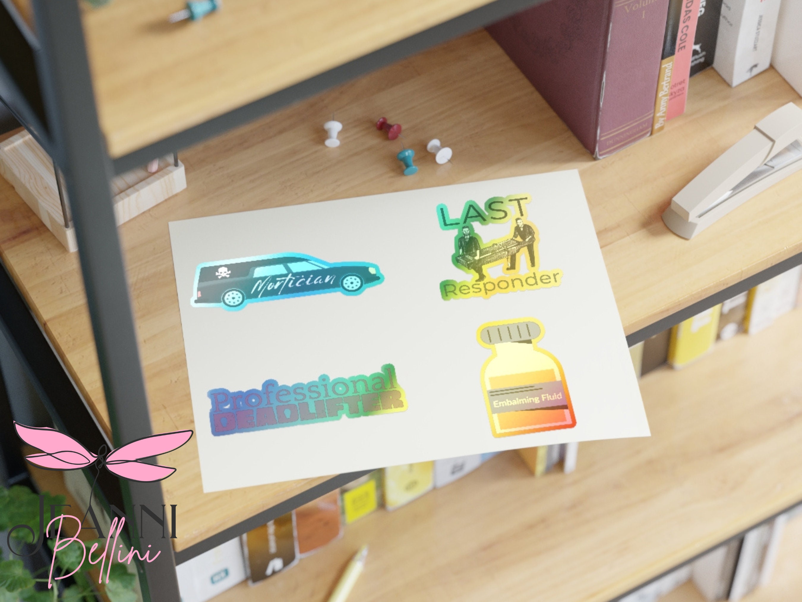 Funeral Sticker Sheet, Hearse Sticker Set, Embalming Fluid Stickers ...