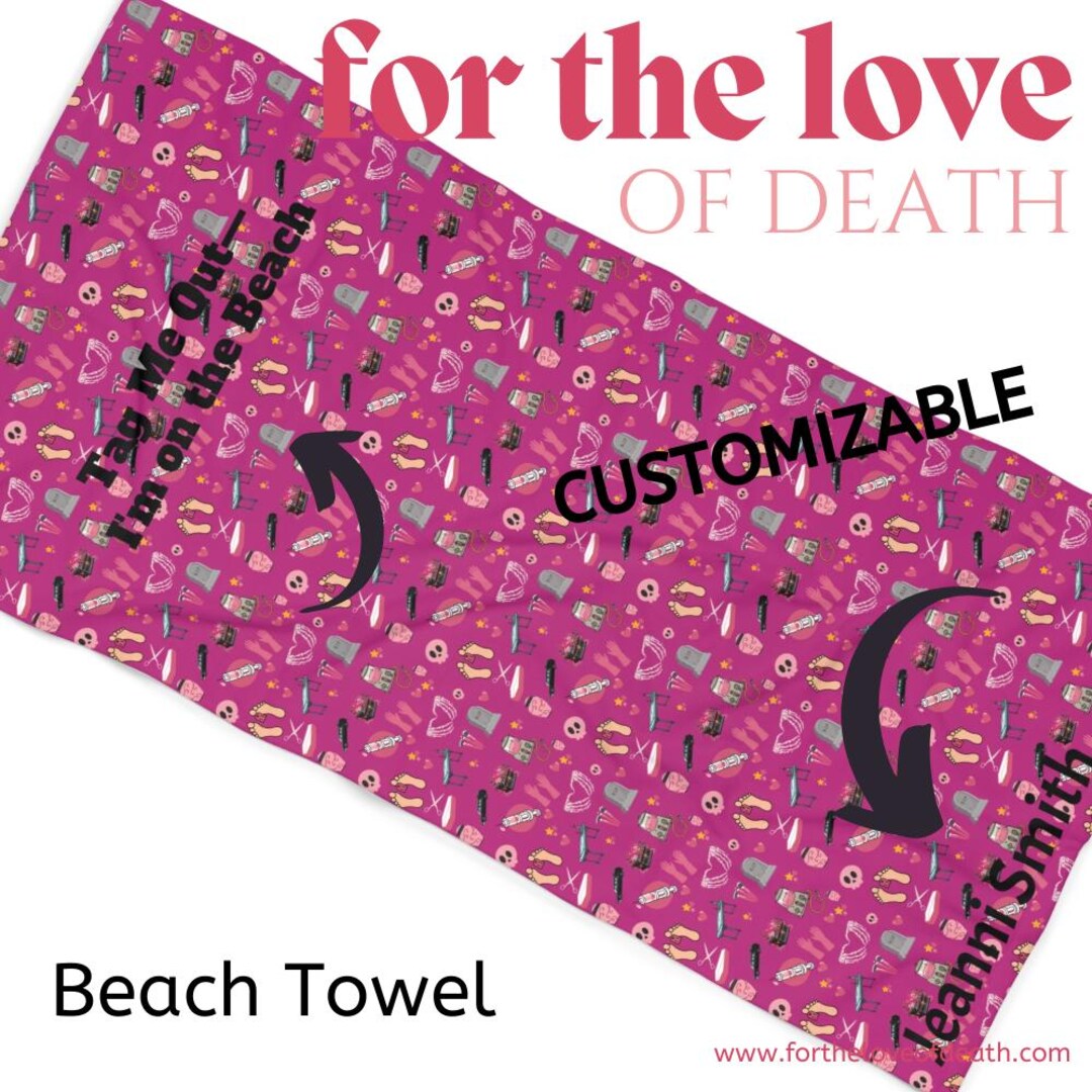 Morgue Motician Beach Towel Customizable Funny Morbid Design, Unique ...