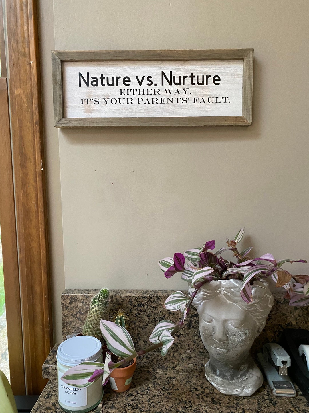 Funny Nature Vs Nurture Wooden Sign Rustic - Etsy