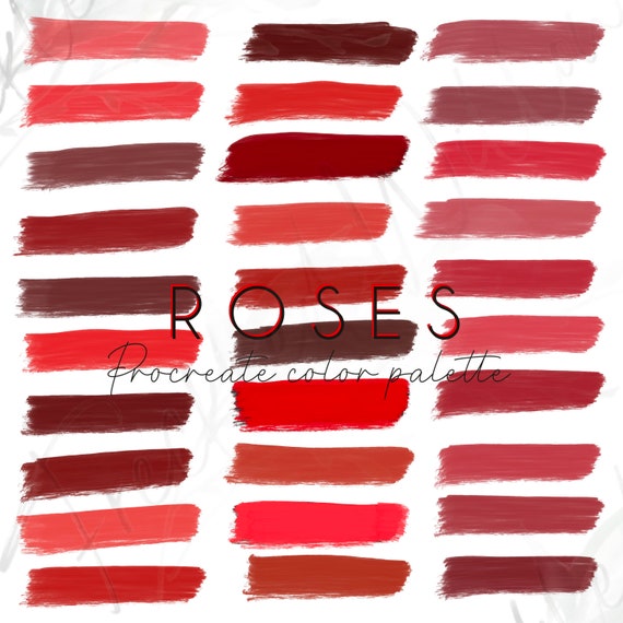 Red Procreate Colour Palette Rose Inspired Color Palette - Etsy