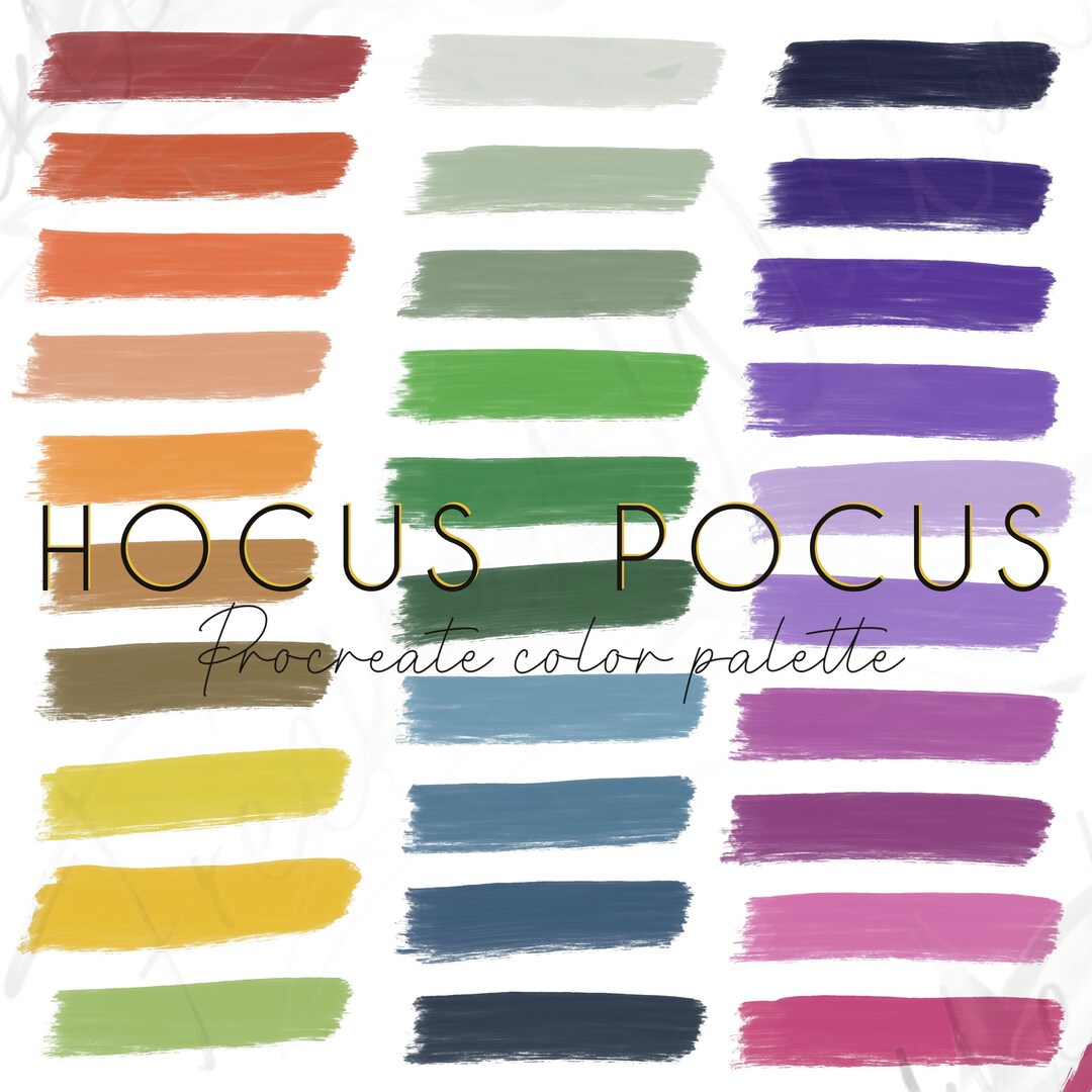 Hocus Pocus Inspired Color Palette Halloween Tones Procreate Color ...