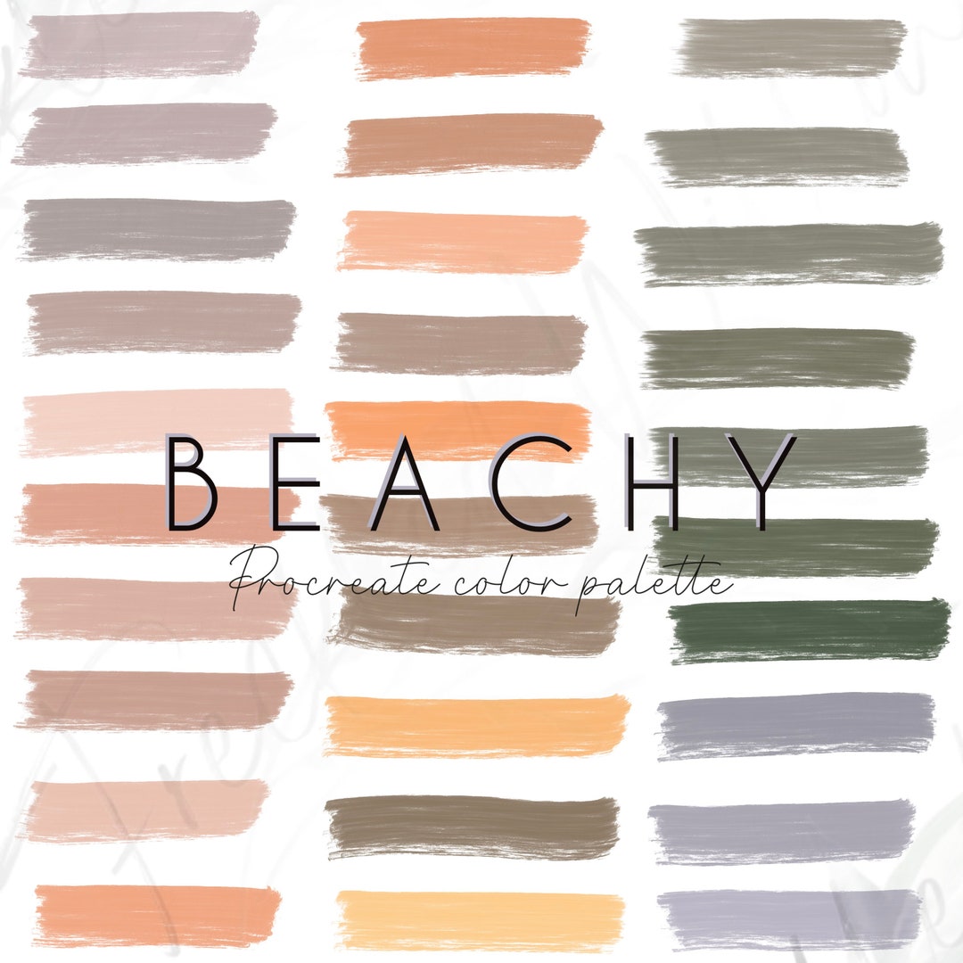 Beach Inspired Color Palette Bright Beachy Tones Procreate Color Pallet ...