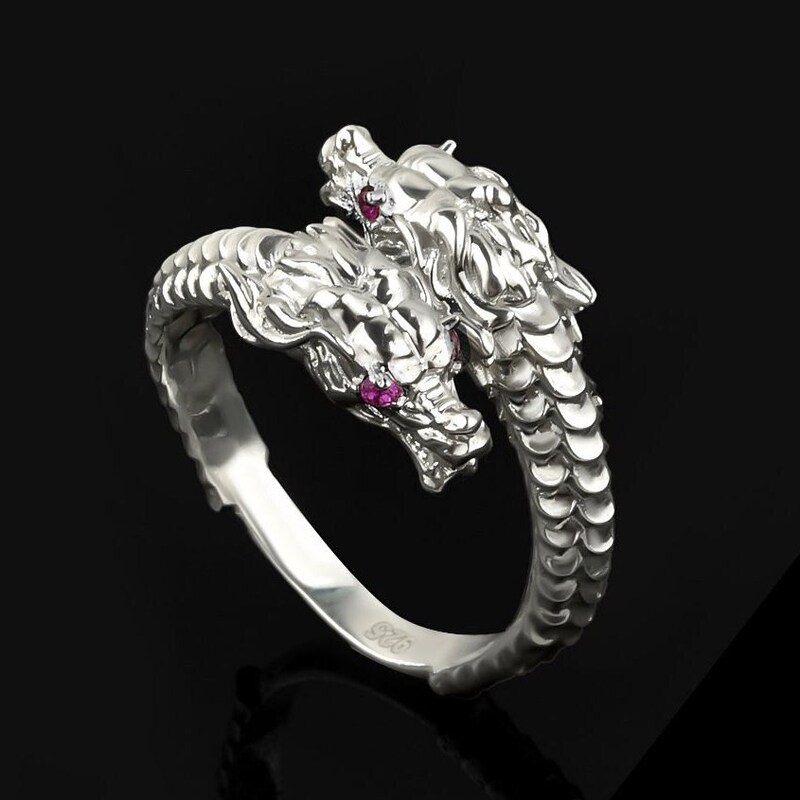 Mens Dragon Silver Rings - Etsy