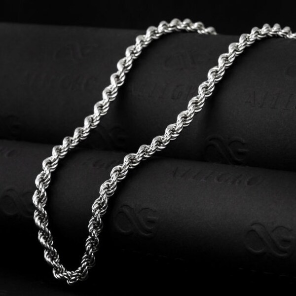 Silver Rope Chain - Etsy