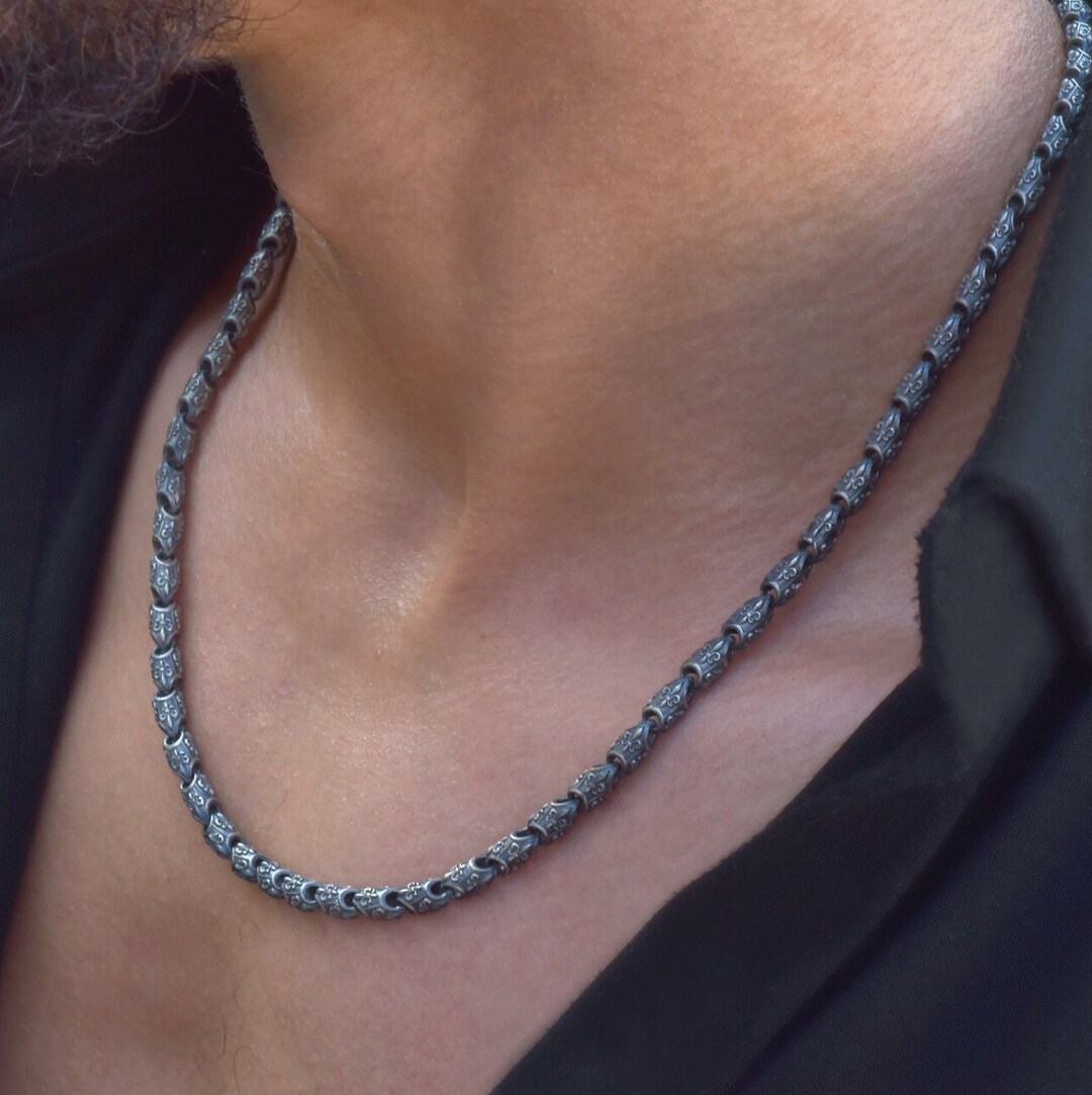 Viking Chain Necklace in 925 Sterling Silver for Men, Unique Pendant ...