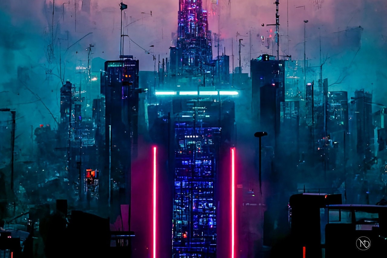 Cyberpunk City Arasaka Tower Super Detailed Digital Art - Etsy