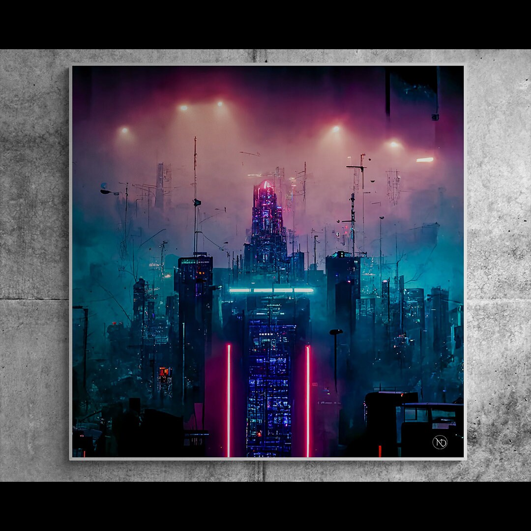 Cyberpunk City Arasaka Tower Super Detailed Digital Art - Etsy
