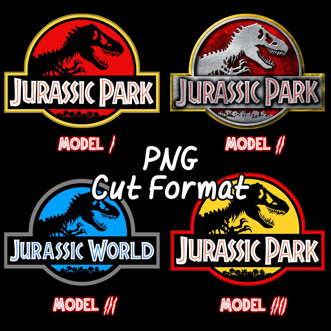 Jurassic Park Jurassic World Logo & Blank Logo Bundle Vector - Etsy México
