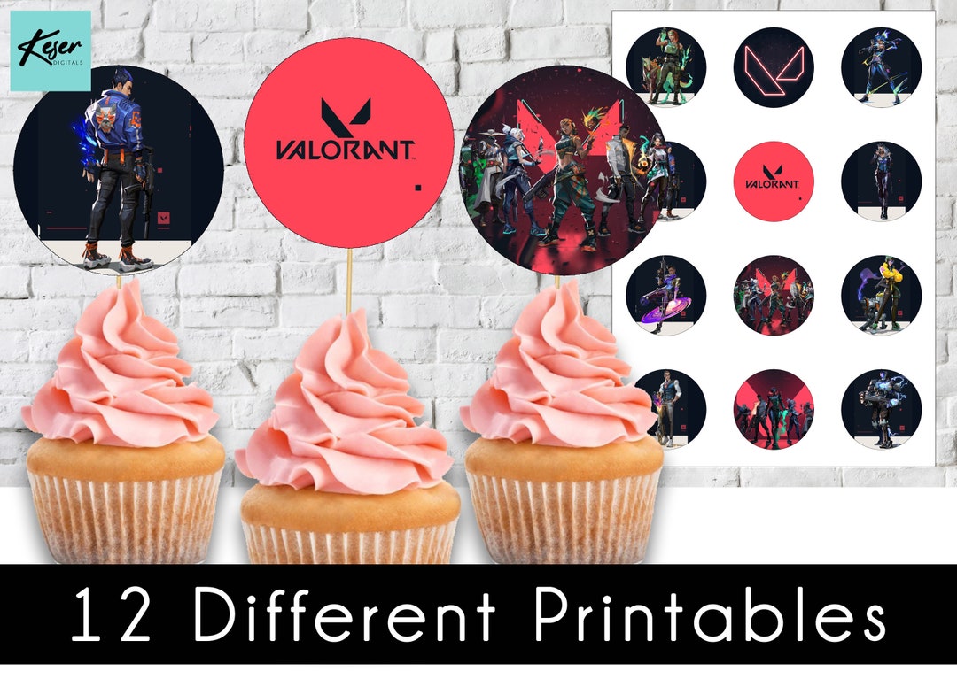 VALORANT INSTANT DOWNLOAD digital file Cupcake Toppers Cake - Etsy México