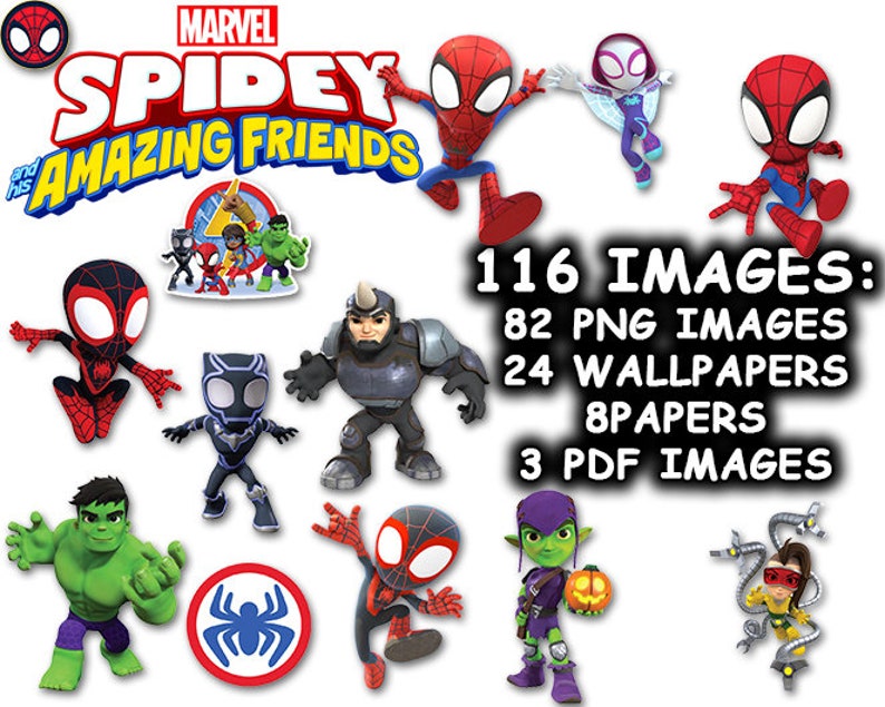 Spidey and His Amazing Friends PNG Clipart Super Hero Instant - Etsy