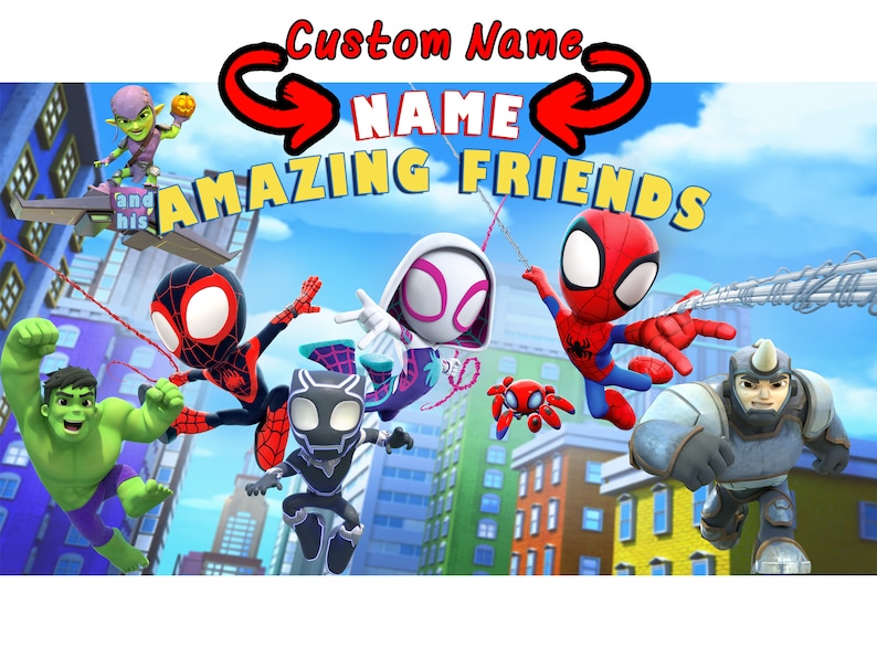 Personalized Spidey and His Amazing Friends Digital Image, Banner ...
