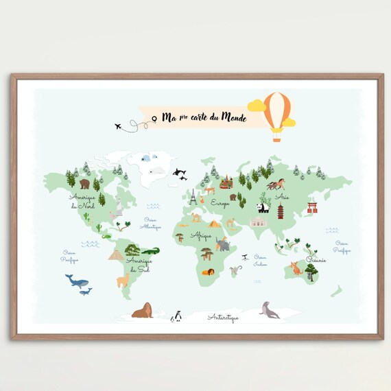 Display My First Map of the World - Etsy