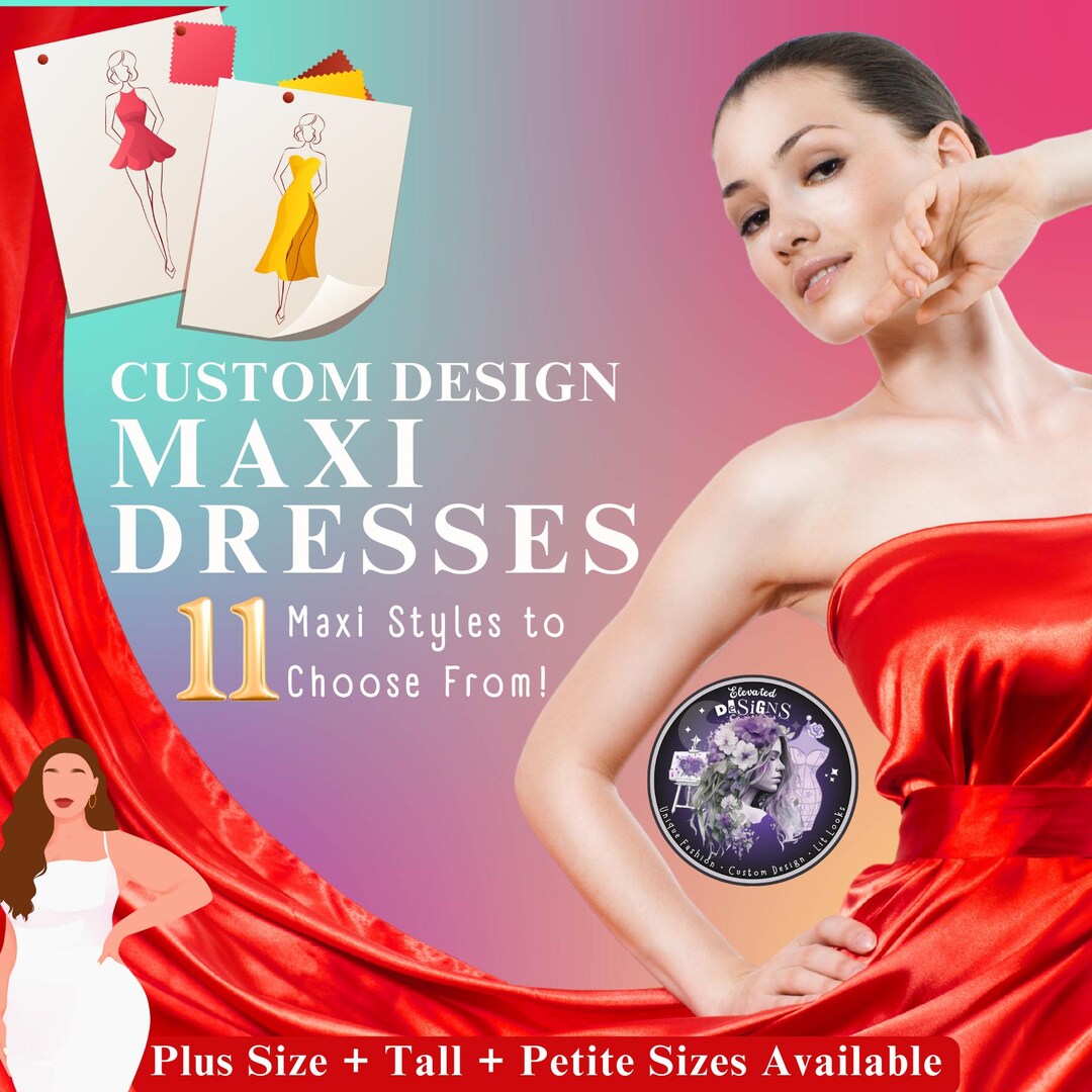 Custom Design Dress Personalized Custom Theme Made to Order Maxi Dress ...